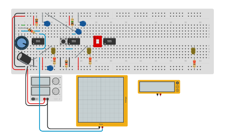 Circuit design Astable 555 timer - Tinkercad