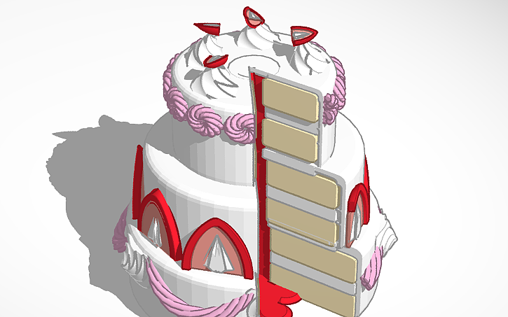 3D design Strawberry Cake - Tinkercad