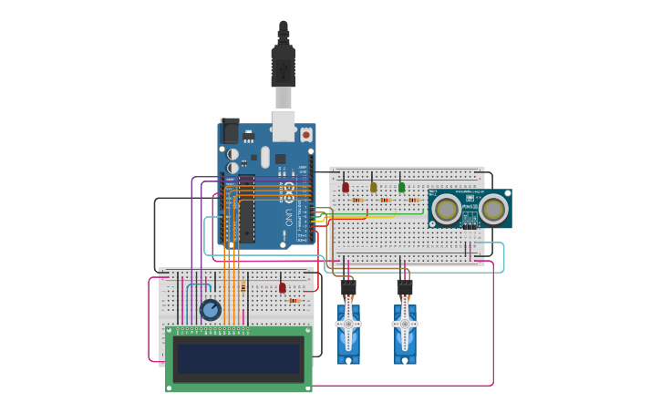 Circuit design Lixeira inteligente - Tinkercad