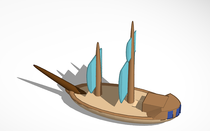 3D design pirate ship - Tinkercad