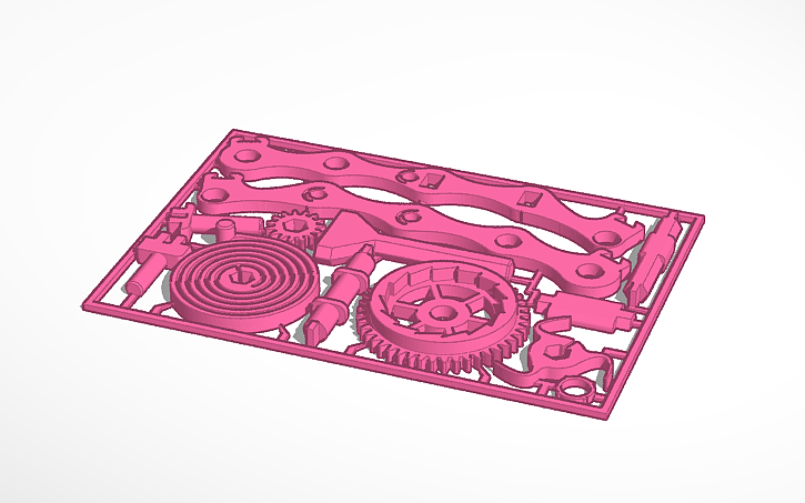 3D design wind-up car piece 1 - Tinkercad