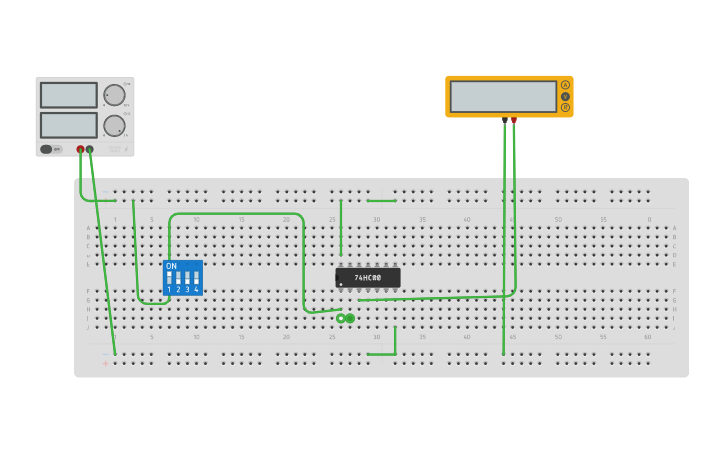Circuit design NOT using NAND - Tinkercad