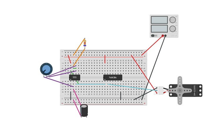 Circuit design SERVO - Tinkercad