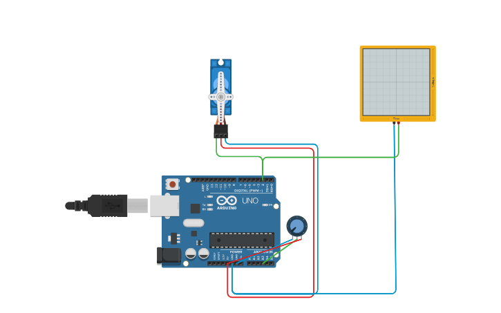 Circuit design Servo Aufgabe 1 Tschan - Tinkercad
