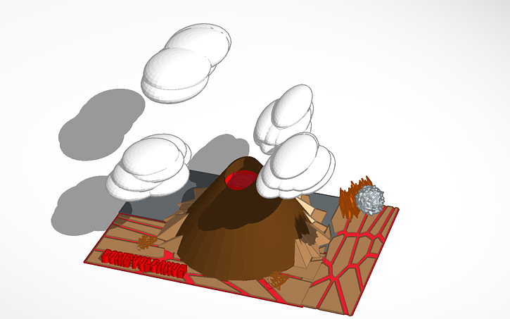 3D design volcano - Tinkercad