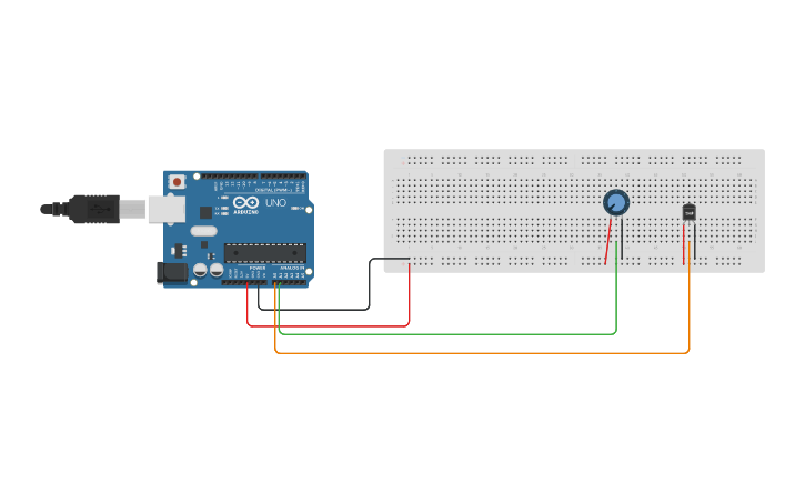Circuit design TEMP AND HUMIDITY MEASUREMENT - Tinkercad