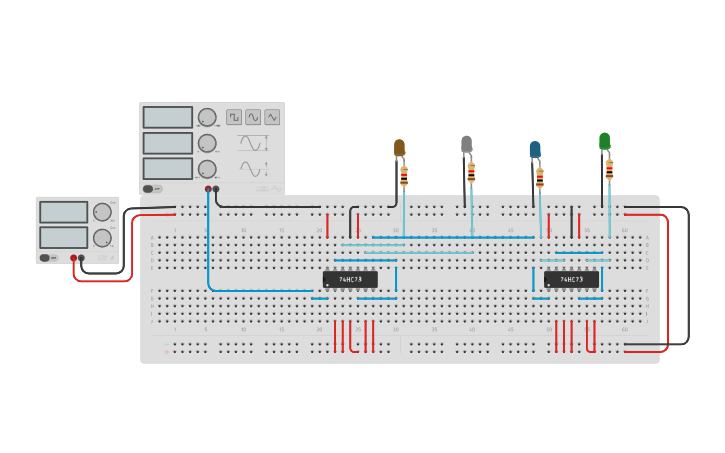 Circuit Design B119011 4 Bit Asynchronous Down Counter Tinkercad