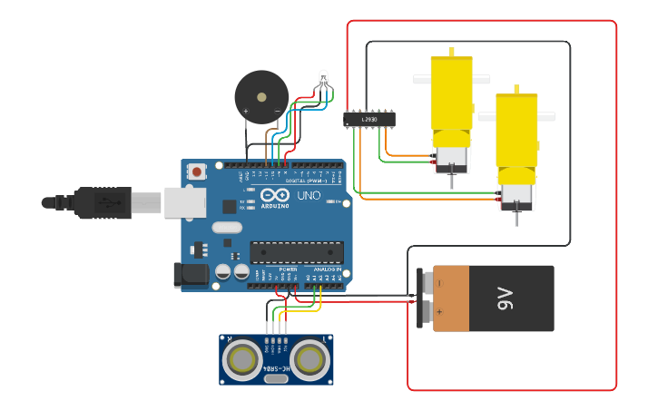 Circuit design r2d2 - Tinkercad