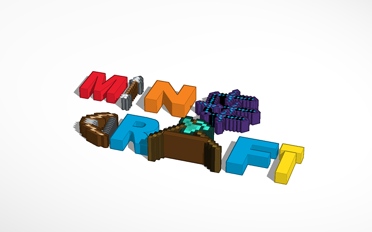 3D design minecraft words | Tinkercad