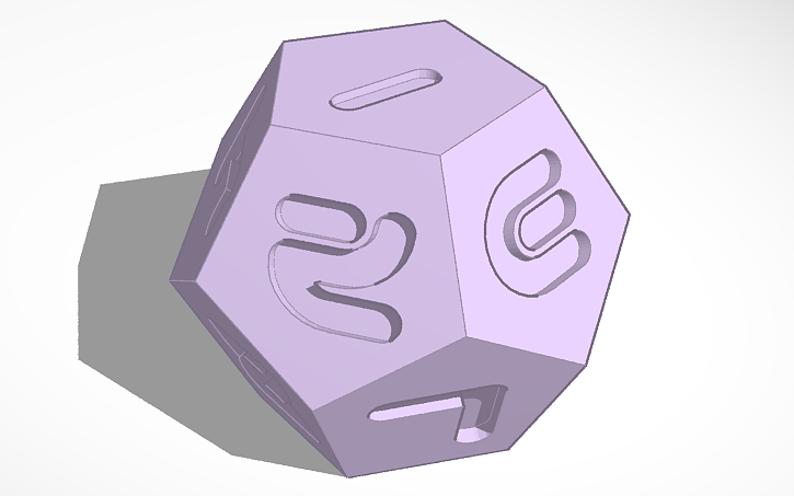 3D design 12 Sided Dice (Dodecahedron) - Tinkercad