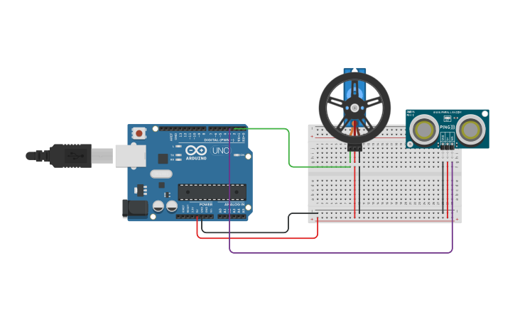 Circuit Design Ultrasonic Tinkercad