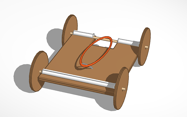 3D design Rubber Band Car - Tinkercad