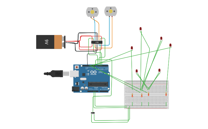 Circuit design Car - Tinkercad