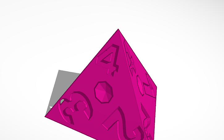 3D design 4 Sided Die - Tinkercad