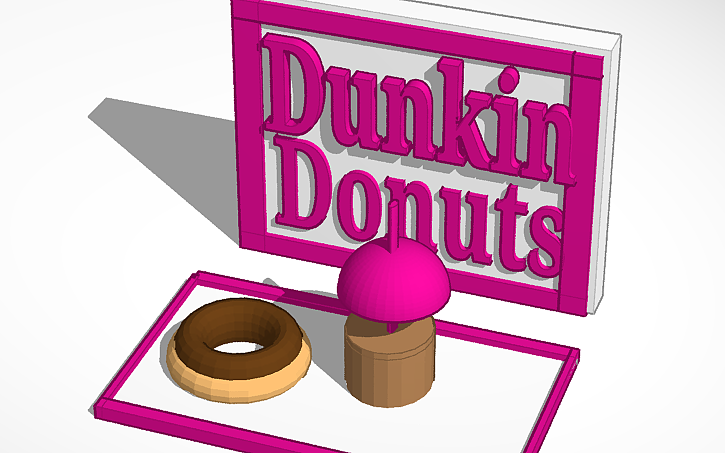 3D design Dunkin donuts - Tinkercad