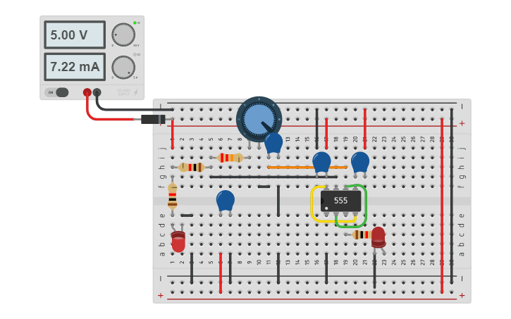 Circuit Design Timer 555 Tinkercad