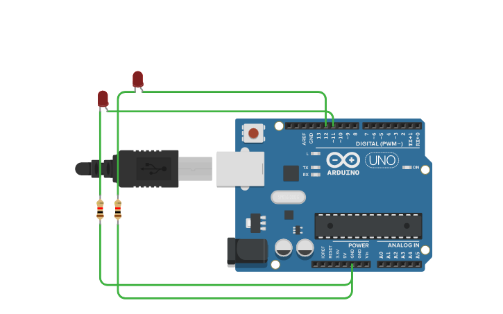 Circuit design Arduino en Tinkercad #2: Encenciendo y apagando LEDs ...