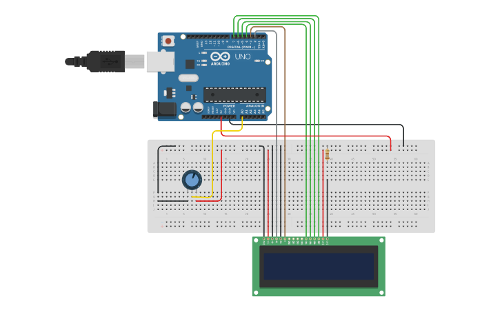 Circuit design Lcd screen - Tinkercad