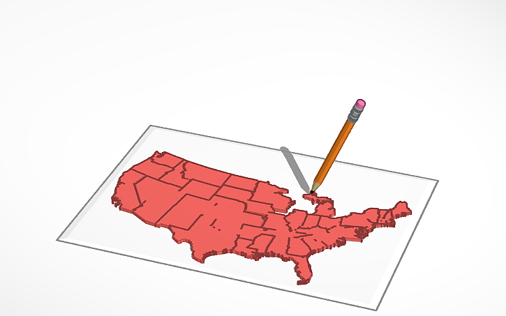 3D design USA map - Tinkercad