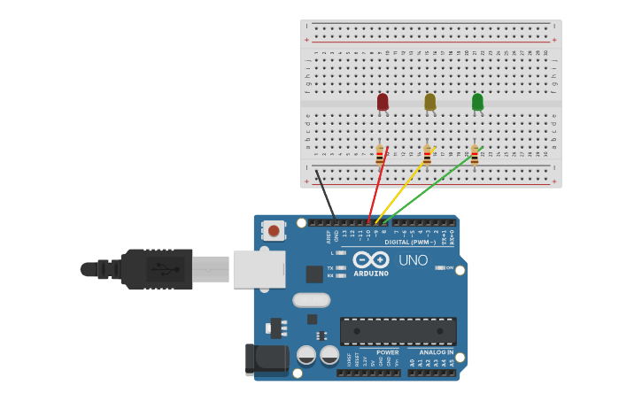Circuit design Semafaro - Tinkercad