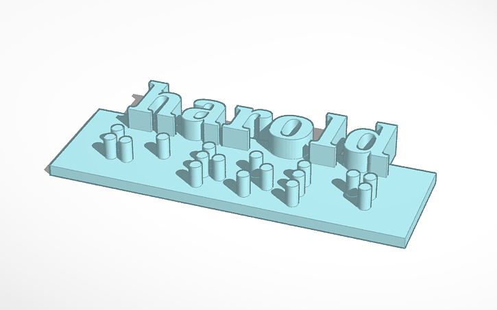 3D design Braille Generator Sample - Tinkercad
