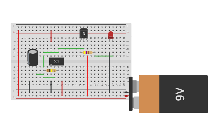 Circuit Design Led Delay Circuit Using 555 Timer Tinkercad