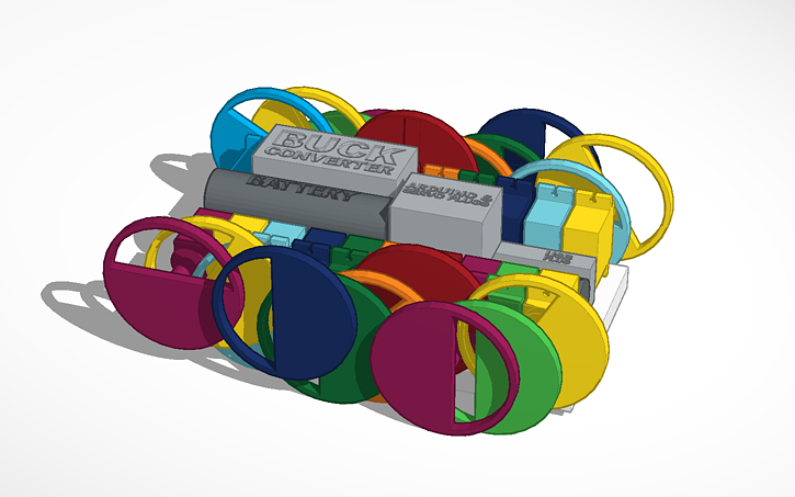 3D design 20 servos + components - Tinkercad