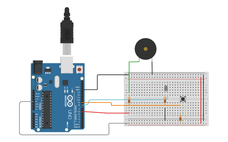 Circuit Design Morse Code Tinkercad