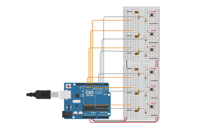 Circuit design Elevador 2.0(Switch Case) - Tinkercad