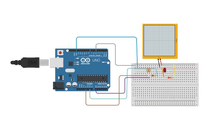 Circuit design LDR based LED dimming | Tinkercad