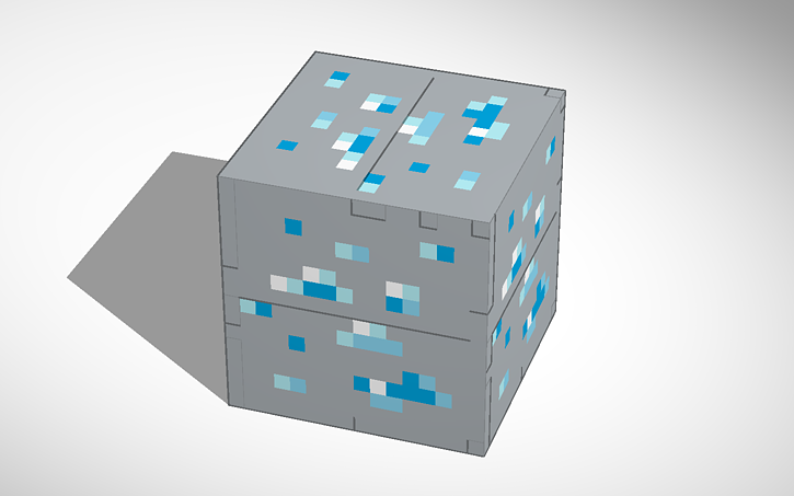 3D design minecraft diamond ore | Tinkercad