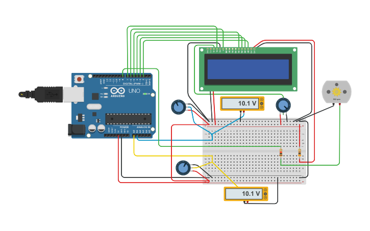 Circuit design Smart Irrigation - Tinkercad