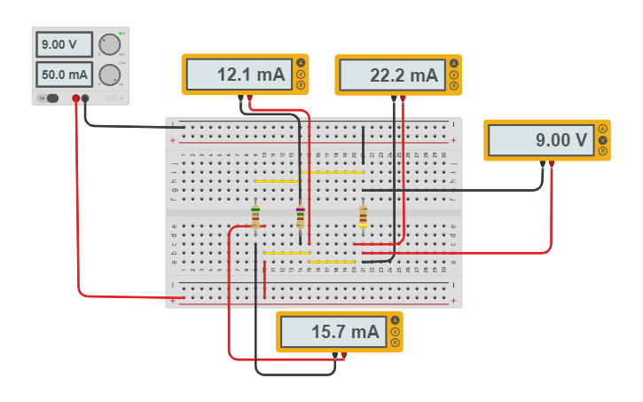 Circuit design Circuito paralelo | Tinkercad