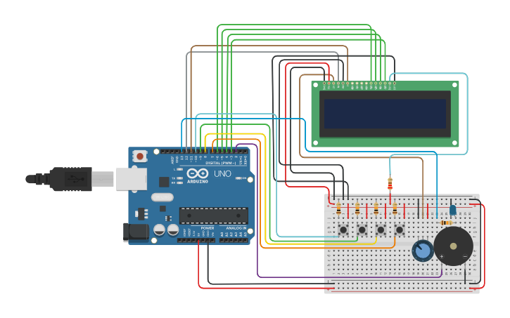 Circuit design Digital clock alarm,timer,stopwatch - Tinkercad