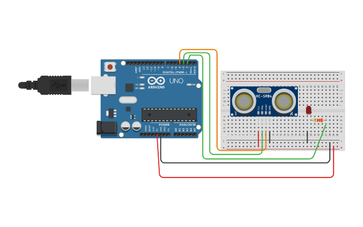 Circuit Design Prac 6 Sensor De Distancia Ultrasónico Tinkercad