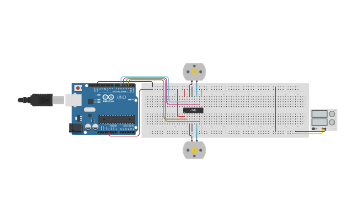 Circuit design Movimiento De Motor Con Arduino Andrés Mendoza | Tinkercad
