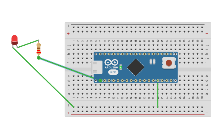 Circuit design BLINK EXTERNAL LED - Tinkercad