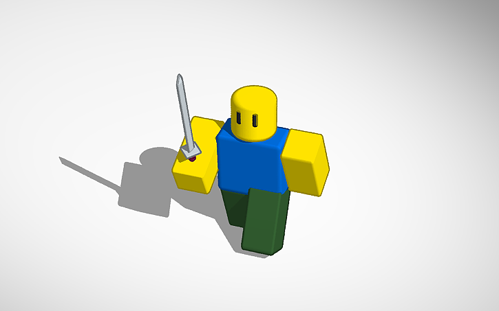 3D design Roblox noob with sword - Tinkercad