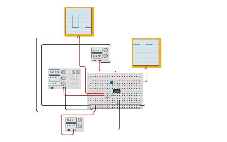 Circuit design INTEGRATOR CIRCUIT USING OP-AMP - Tinkercad