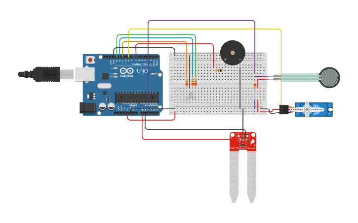 Circuit design Smart Watering System - Tinkercad