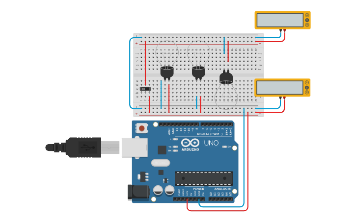Circuit design Breadboard - Tinkercad