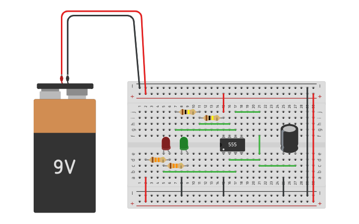 Circuit design circuito integrado 555 semaforo - Tinkercad