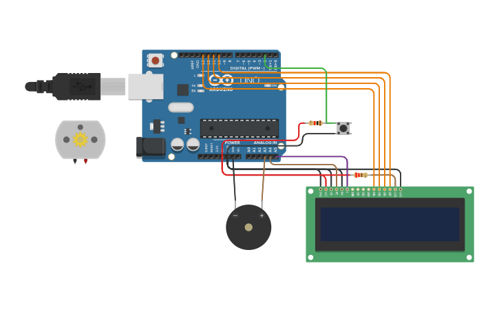 Circuit design reloj alarma arduino - Tinkercad