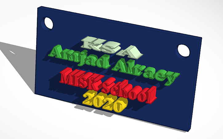 3D design Luggage Tag - Tinkercad