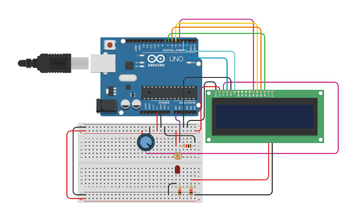 Circuit design oximetro - Tinkercad