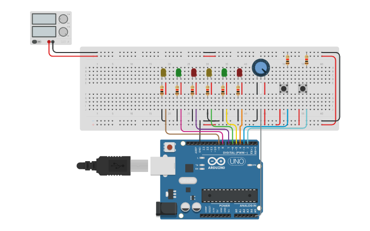 Circuit design Arduino con potenciometro - Tinkercad