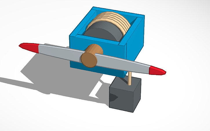 3D design Weight Powered Airplane (Engine and Nose Assembly) - Tinkercad