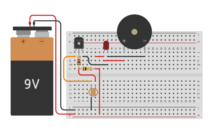 Circuit Design Laser Security Alarm System Tinkercad