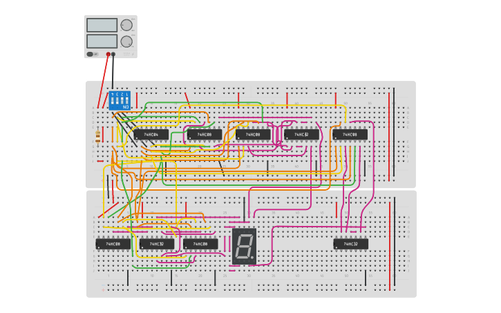 Circuit design Date of Birth - Tinkercad