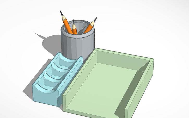 3D design Desktop organizer - Tinkercad